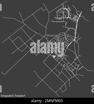 Street roads map of the KRIEGSDORF DISTRICT, TROISDORF Stock Vector ...