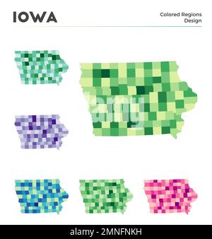 Iowa map. Borders of Iowa for your infographic. Vector US state shape ...
