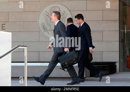 (Left to right) Donald Trump's attorneys Lindsey Halligan, James Trusty ...