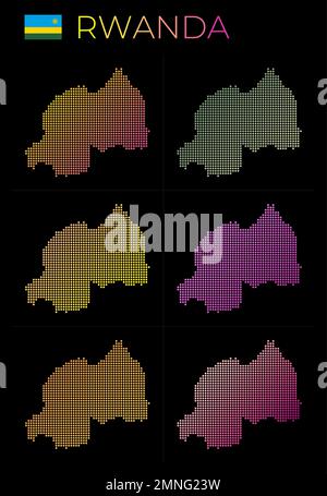 Rwanda map collection. Borders of Rwanda for your infographic. Colored ...