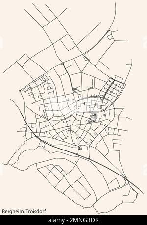 Street roads map of the BERGHEIM DISTRICT, TROISDORF Stock Vector Image ...