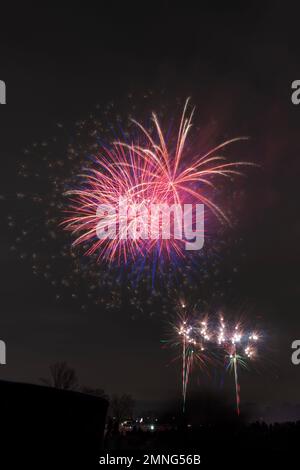 Winter fireworks in Laval, Qc, Canada Stock Photo - Alamy