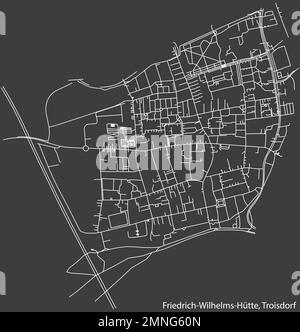 Street roads map of the FRIEDRICH-WILHELMS-HÜTTE DISTRICT, TROISDORF ...