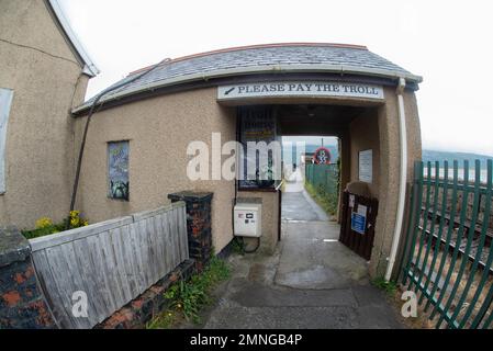 Barmouth Bridge Please Pay The Troll Sign and Entrance, Barmouth, North ...