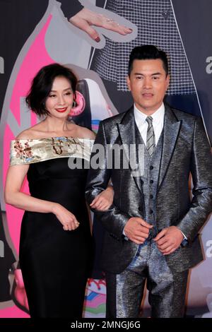 Hong Kong actor Ray Lui Leung-wai attends the funeral ceremony for ...