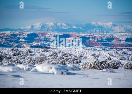 Sometimes snowstorms drop lots of snow on Canyonlands National Park in ...