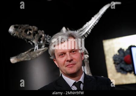 Auctioneer Alexandre Giquello poses in front of Big John, the largest ...
