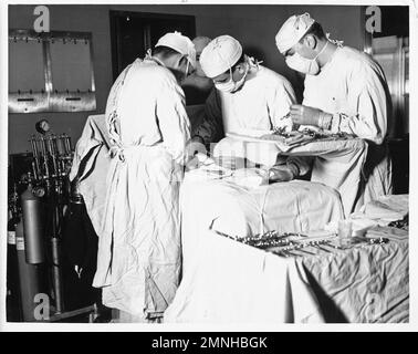 Doctors operating in a military hospital during the battles for ...