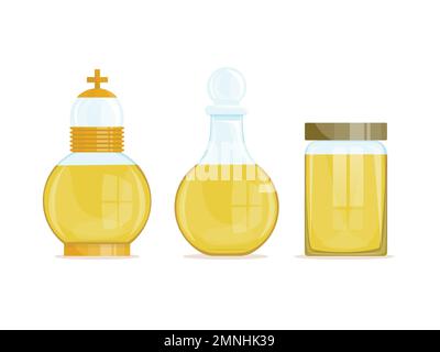Chrism oil set for the sacrament of Baptism. Vector illustration Stock ...