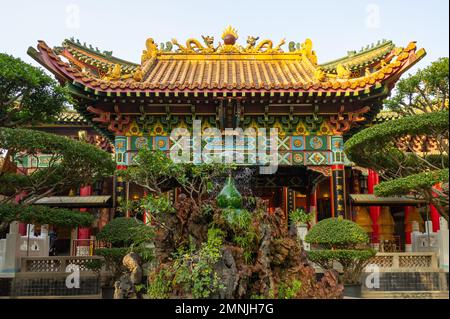 Entrance to Chung Yang Hall at Ching Chung Koon temple, New Territories ...