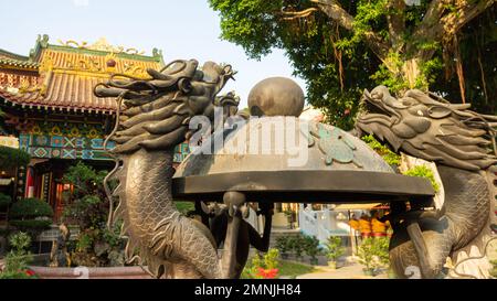 Entrance to Chung Yang Hall at Ching Chung Koon temple, New Territories ...