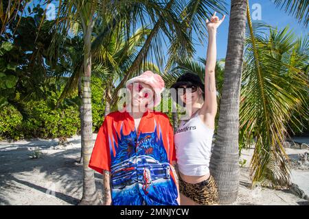 Sam Matlock, left, and Milkie Way of WARGASM perform during the Louder ...