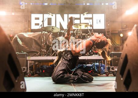 Carmen Vandenberg of BONES UK performs on board the Carnival Magic ...