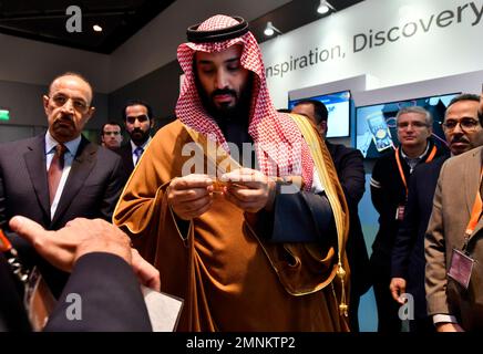 IMAGE DISTRIBUTED FOR KAUST - HRH Crown Prince Mohammed bin Salman tours an innovation gallery ...