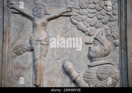 Relief of king praying to crucified Jesus Christ, St Vitus Cathedral ...