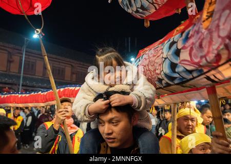 BIJIE, CHINA - JANUARY 30, 2023 - People perform dragon dance in the ...