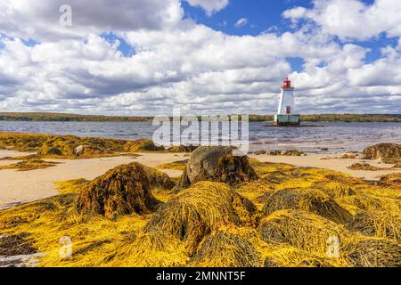 The lighthouse at Sandy Point, Nova Scotia, Canada Stock Photo - Alamy