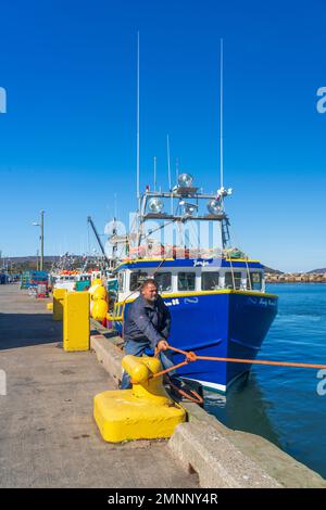 Fishing boats preparing for opening of the fishing season on the docks ...