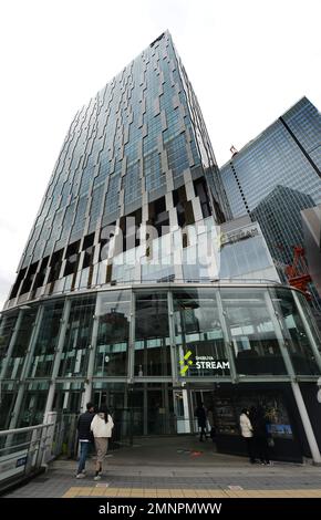 The modern Shibuya Stream building in Shibuya, Tokyo, Japan Stock Photo ...