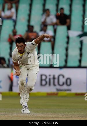Australia's bowler Mitchell Starc, bowls a delivery during the second ...