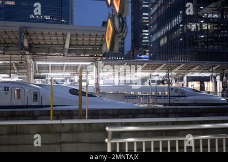 N700 Series Tokaido Shinkansen trains at Tokyo Statio in Japan Stock ...