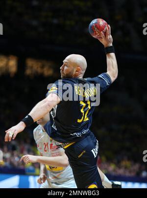 Oscar Bergendahl of Sweden during the IHF Men's World Championship 2023 ...