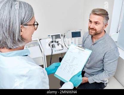 Impedance audiometry, tympanometry. Caucasian woman having a hearing ...