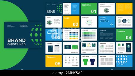 Multicolored Brand Guidelines template. Corporate identity presentation ...