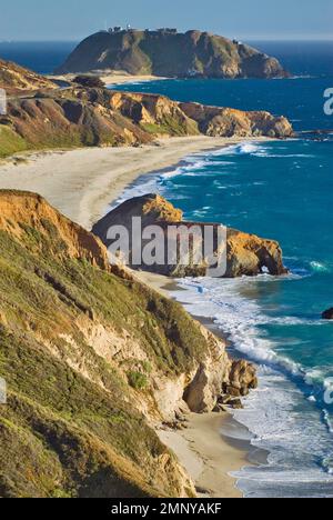 Point Sur Light Station State Historic Park, distant view from Highway ...