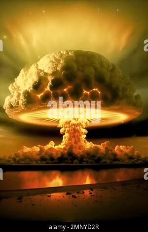 Atomic explosion illustration Stock Photo - Alamy