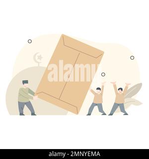 Set bundle of Ramadhan concept, Happy Muslim people celebrate Holy ...