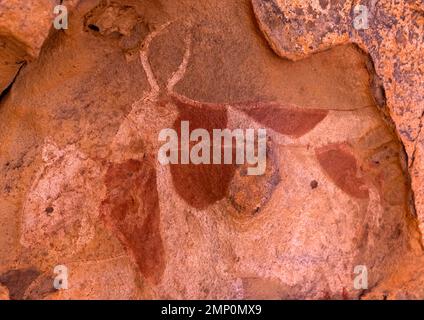Rock painting depicting cows, Tassili N'Ajjer National Park, Tadrart ...