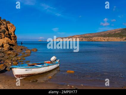 Boat on Madagh beach, North Africa, Oran, Algeria Stock Photo - Alamy