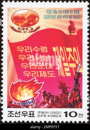 A vintage 2002 North Korean communist propaganda poster for a 2002 ...
