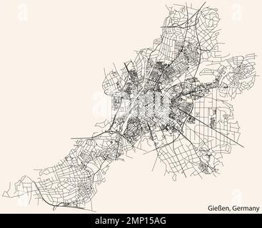Street roads map of GIESSEN, GERMANY Stock Vector Image & Art - Alamy