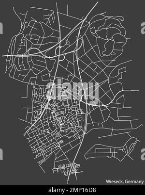 Street roads map of the WIESECK DISTRICT, GIESSEN Stock Vector Image ...