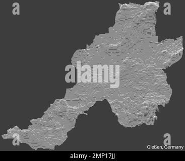 Topographic relief map of GIESSEN, GERMANY Stock Vector Image & Art - Alamy