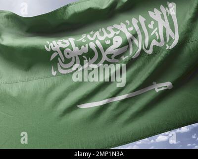 Saudi Arabia flag - realistic waving fabric flag Stock Photo - Alamy