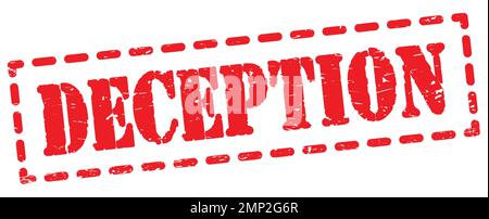 DECEPTION text written on red dash stamp sign Stock Photo - Alamy