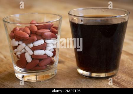 junk drinks and damage to people health Stock Photo - Alamy