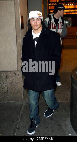 Professional skier Simon Dumont enjoys the brisk New York air while he ...