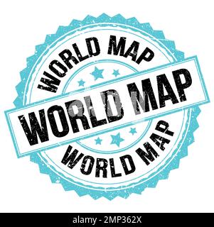 WORLD MAP, text written on green grungy postal stamp Stock Photo - Alamy