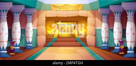 Vector cartoon ancient game temple background. Stone platform for ...