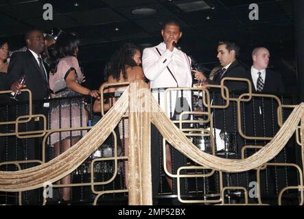 Singer Usher hosts New Years Eve at Bank nightclub inside the Bellagio ...