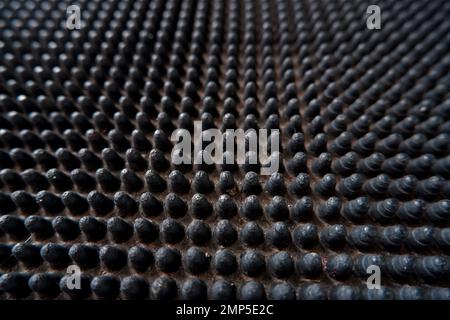 The Texture Of The Rubber Plastic Foot Mat Is Light Blue And Black ...