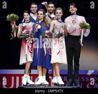 Figure Skating Gold medallists France's Gabriella Papadakis (R) and ...