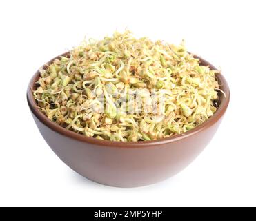 Sprouted green buckwheat grains isolated on white Stock Photo - Alamy