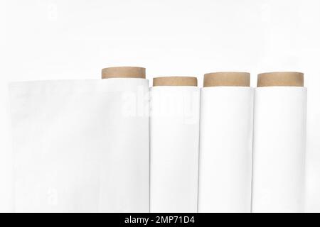 White cotton Fabric Rolls Mockup Stock Photo - Alamy