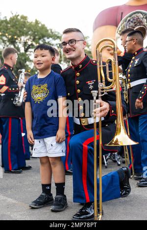 The Marine Forces Reserve Band performs alongside the Navajo Nation ...