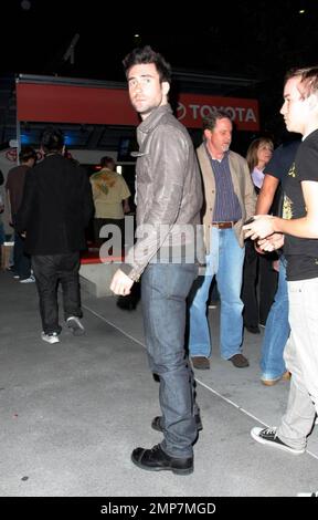 Exclusive!! Maroon 5 lead singer Adam Levine attends the LA Lakers game ...